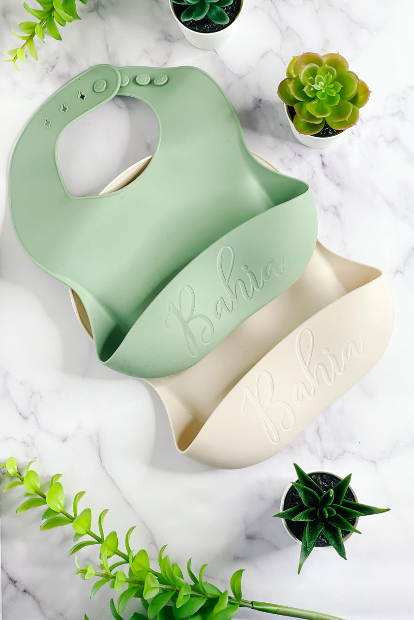 Personalized Silicone Baby Bibs – Craft in by Raquel